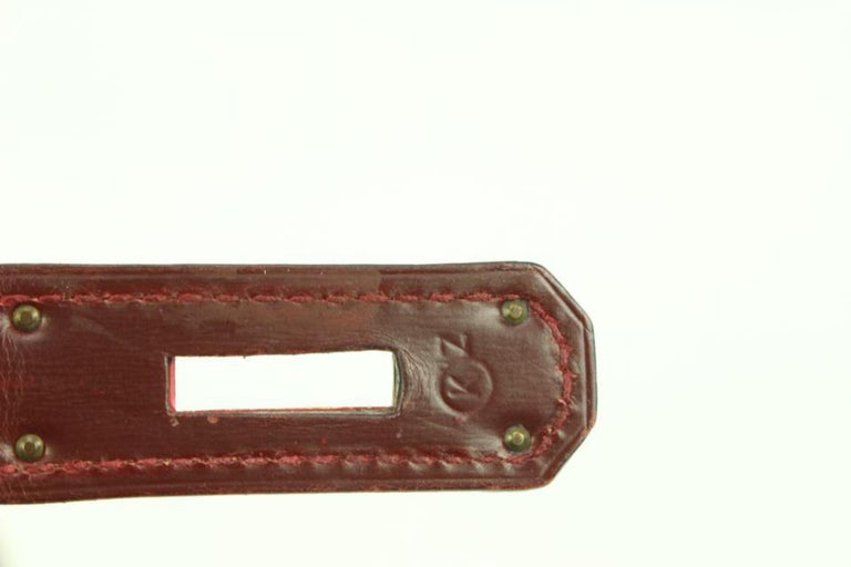 HermèS Bordeaux Dark Red Burgundy Box Calf Kelly 32 S331h47 For Sale at ...