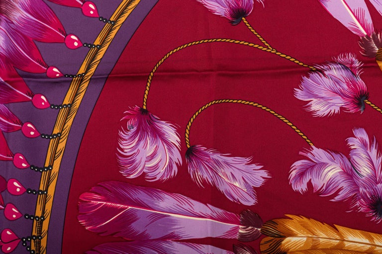 Hermès Brazil Purple Silk Scarf For Sale at 1stDibs