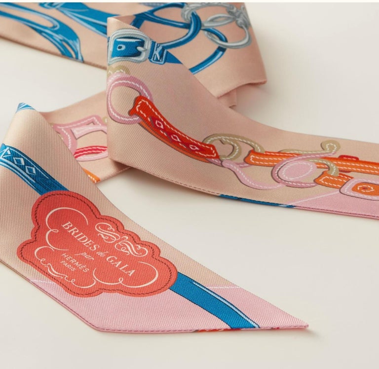 Hermes Brides de Gala Applique Pique Twilly For Sale at 1stDibs