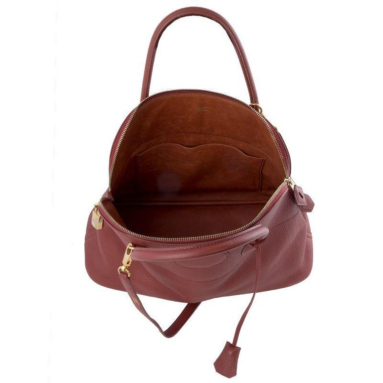 HERMES Brique red Clemence leather BOLIDE 35 Bag at 1stDibs | hermes ...