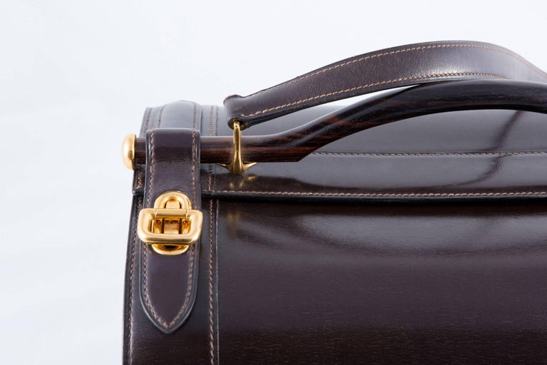 Hermes Brown Box Calf Vanity Tote Bag at 1stDibs