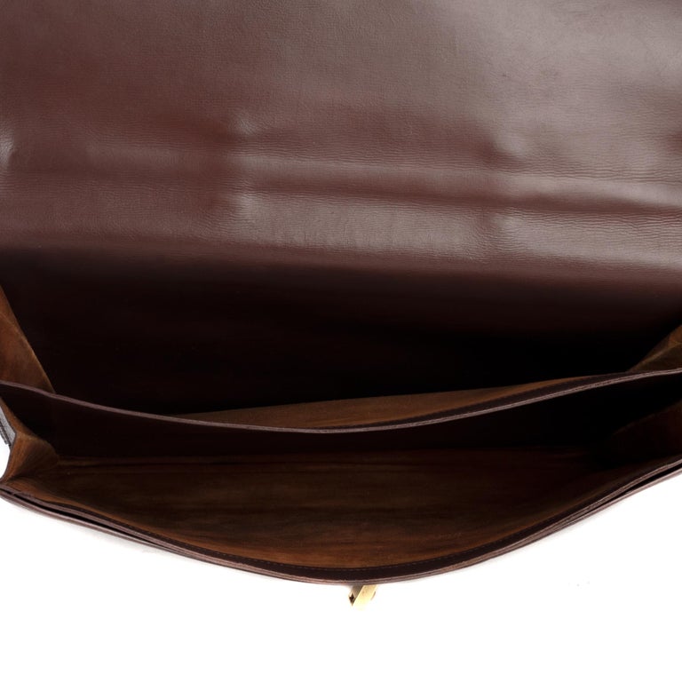 Hermes Brown Box Leather Briefcase at 1stDibs