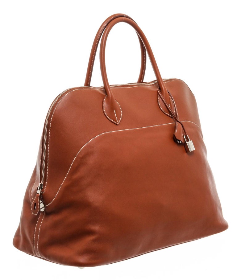 Hermes Brown Sikkim Leather Bolide Relax 45 Bag For Sale at 1stDibs ...