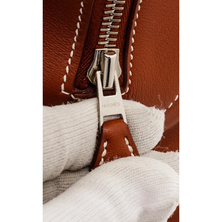 Hermes Brown Sikkim Leather Bolide Relax 45 Bag at 1stDibs