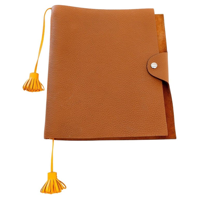 Hermès Brown Togo Notepad Cover For Sale at 1stDibs