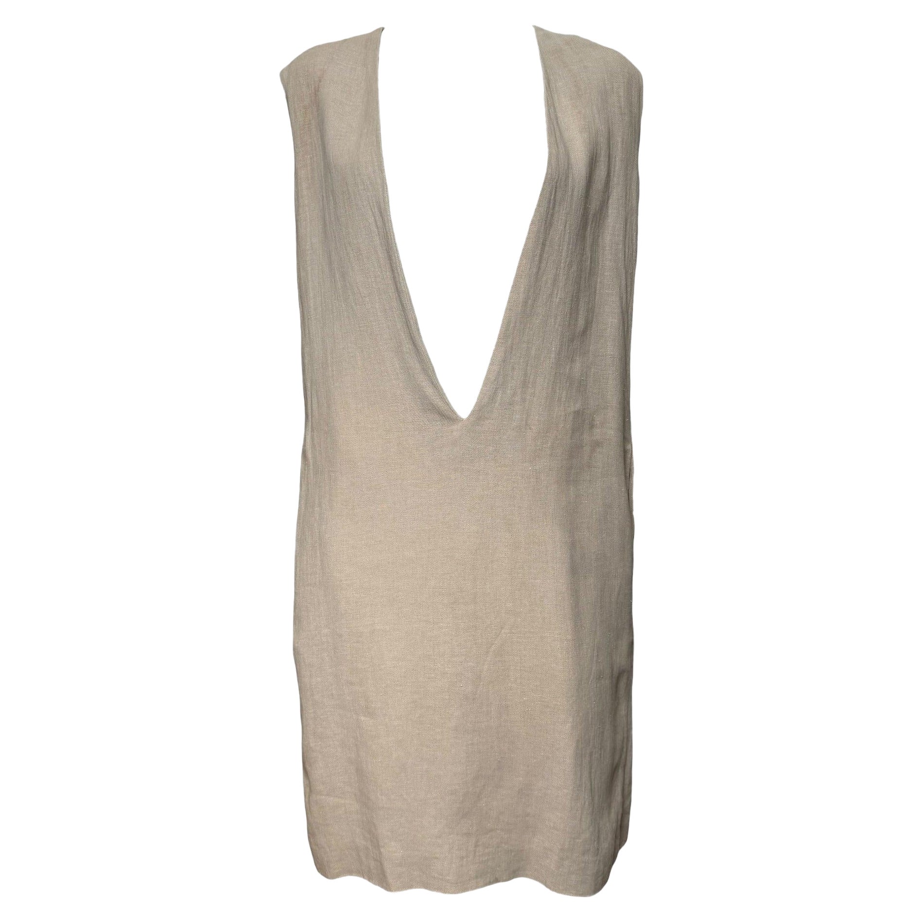 Jacquemus Linen Blend Draped Slubbed-Canvas Mini Dress For Sale at 1stDibs