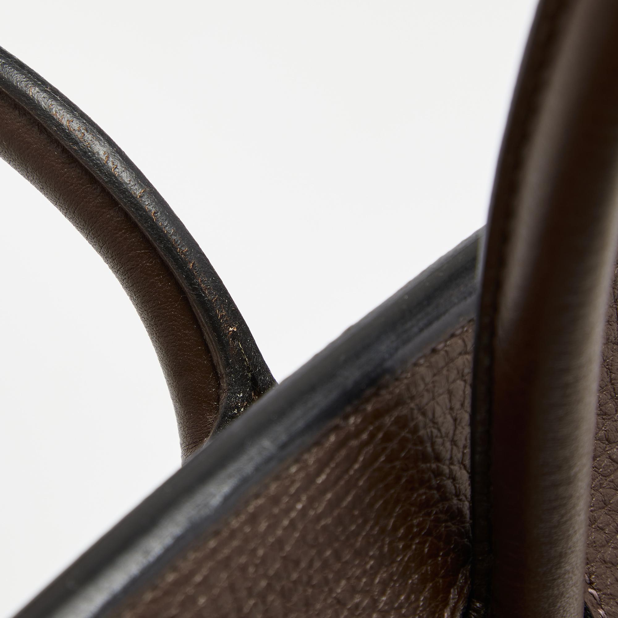 Hermes Cacao Clemence Leather Palladium Finish Birkin 35 Bag at 1stDibs