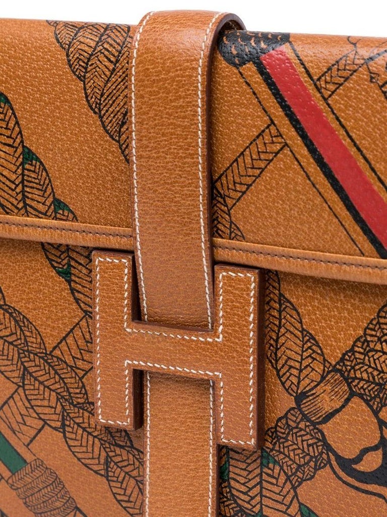 Hermes Camel Jige Clutch at 1stDibs