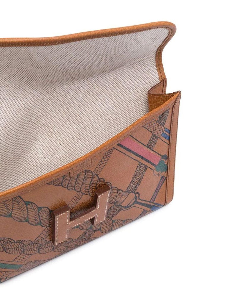 Hermes Camel Jige Clutch at 1stDibs