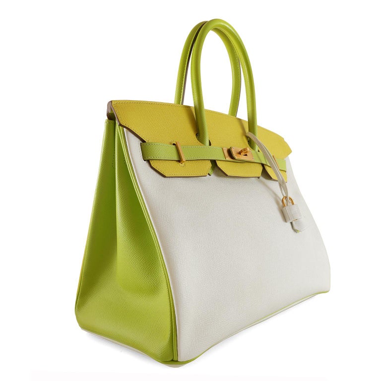 Hermès Candy Collection 35 cm Tri Color Epsom Horseshoe Birkin Bag at ...