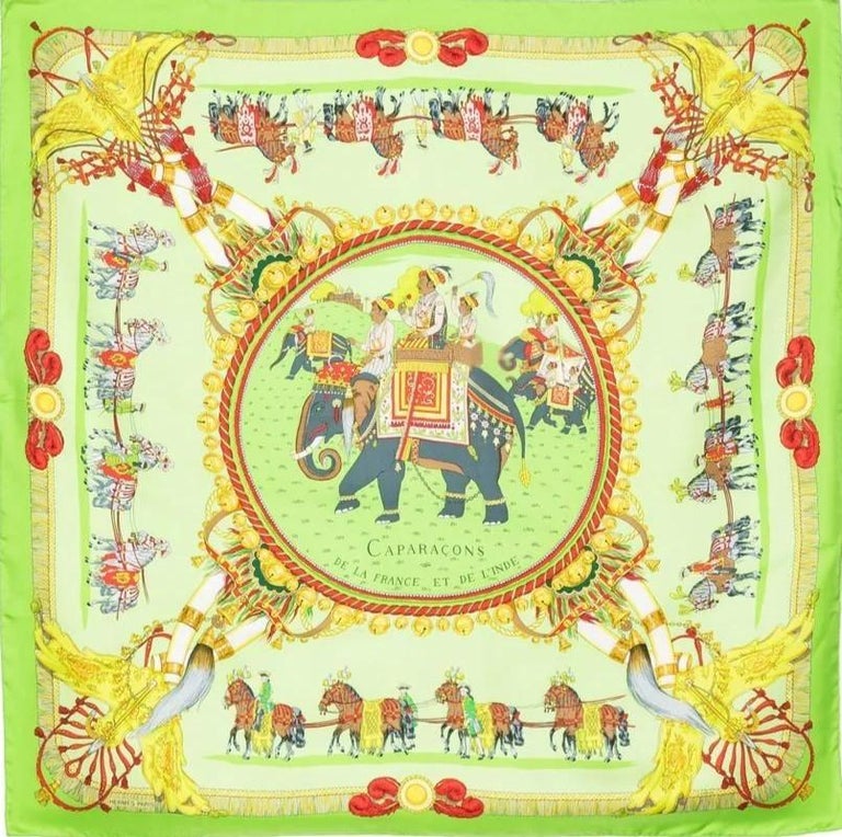 Hermès Caparaçons de la France et de L'Inde Silk Scarf For Sale at 1stDibs