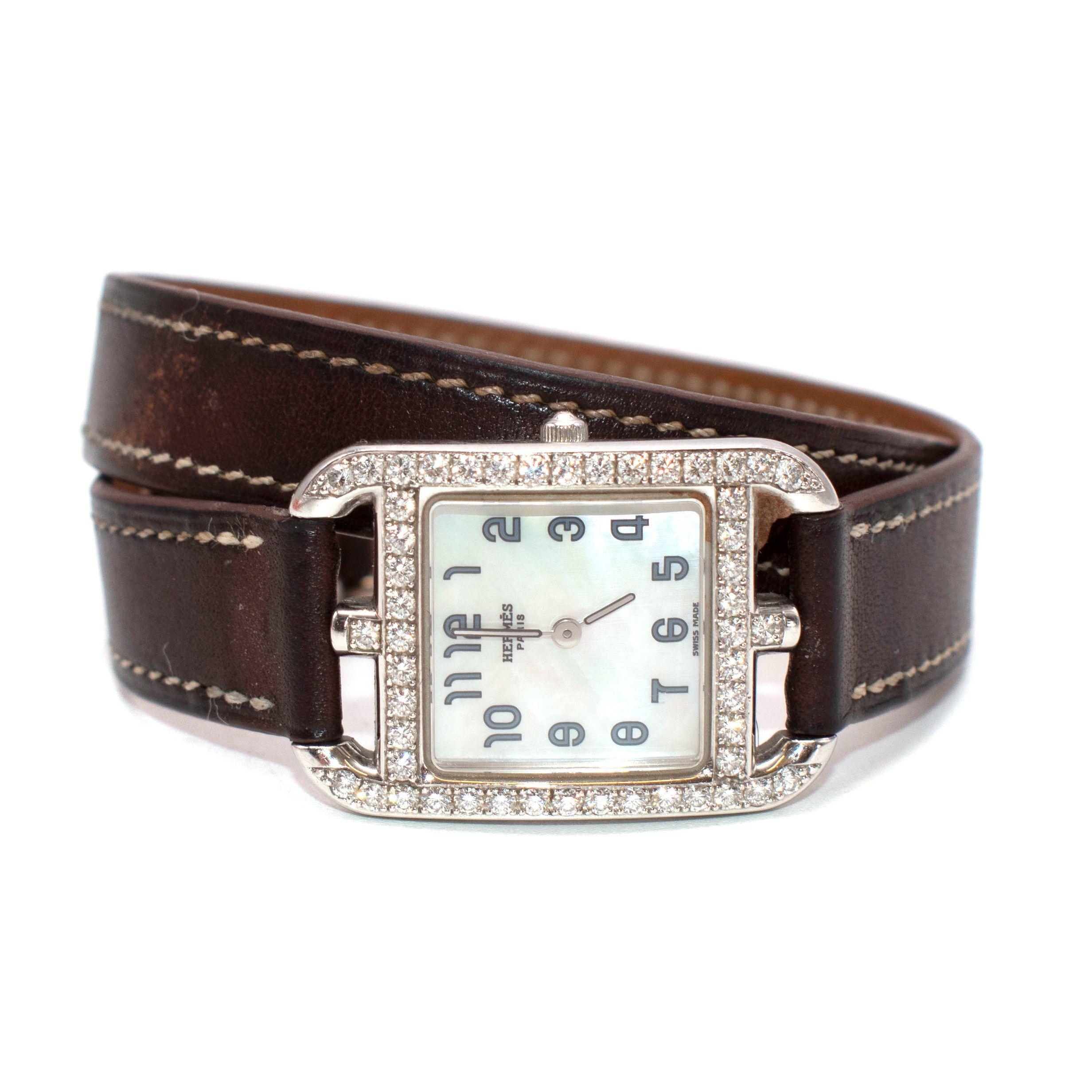 Hermes Cape Cod White Gold and White Diamond Watch and 3 ...