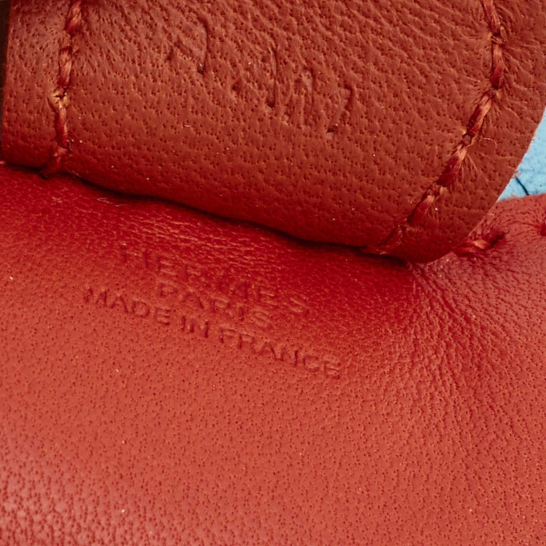 Hermes Capucine/Celeste/Cornaline Leather Rodeo Grigri Bag Charm PM For ...