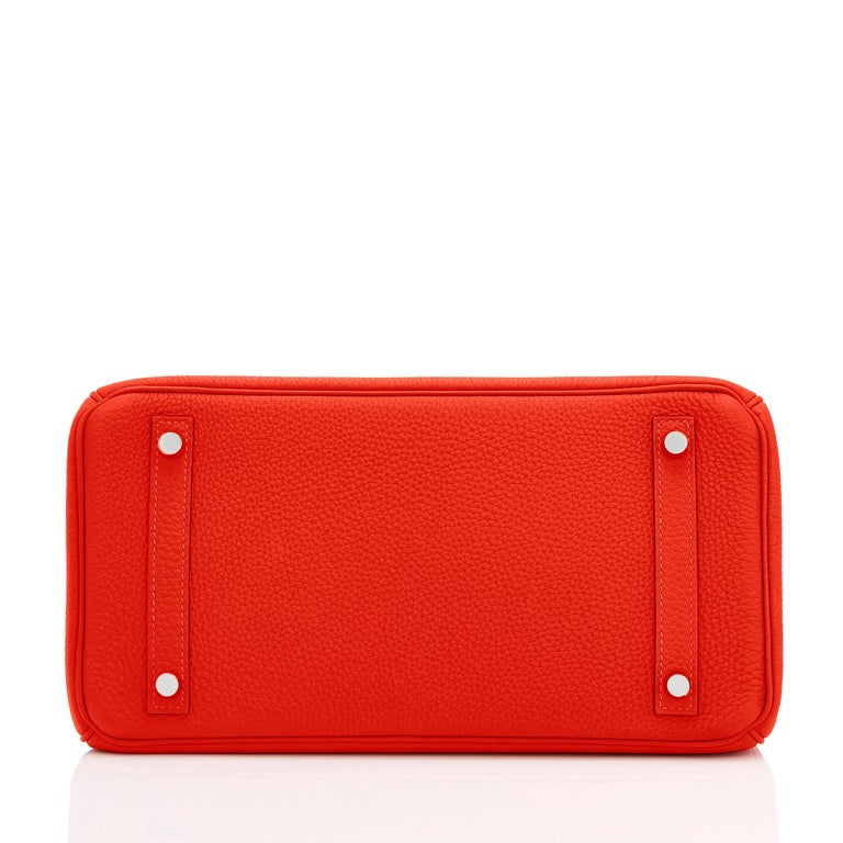 Hermes Capucine Red-Orange 30cm Togo Birkin Palladium Bag NEW at 1stDibs