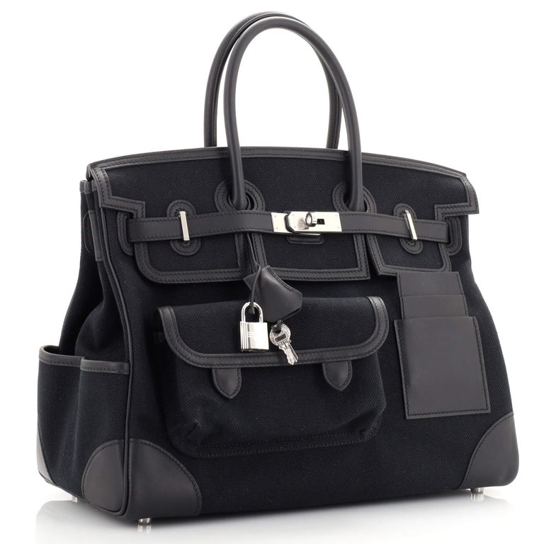 Hermes Cargo Birkin Bag Toile and Swift 35 at 1stDibs