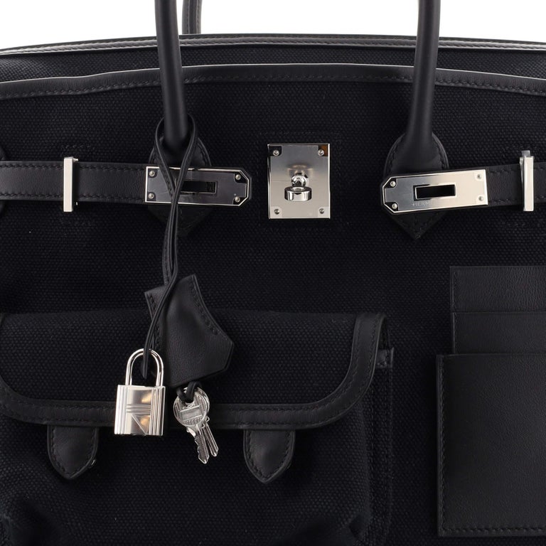 Hermes Cargo Birkin Bag Toile and Swift 35 at 1stDibs