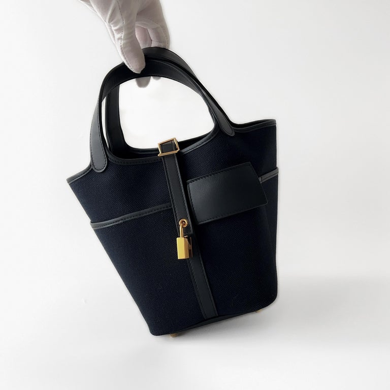 Hermes Cargo Picotin Lock Bag 18 In Black Cargo With Gold Hardware For ...