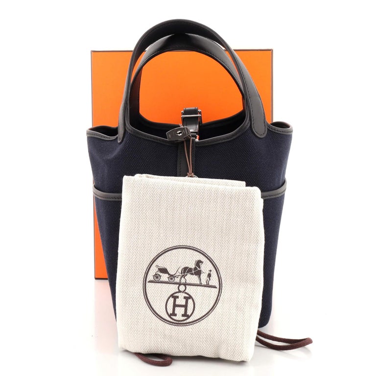 Hermes Cargo Picotin Lock Bag Canvas and Swift PM For Sale at 1stDibs