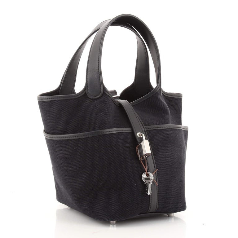 Hermes Cargo Picotin Lock Bag Canvas and Swift PM For Sale at 1stDibs