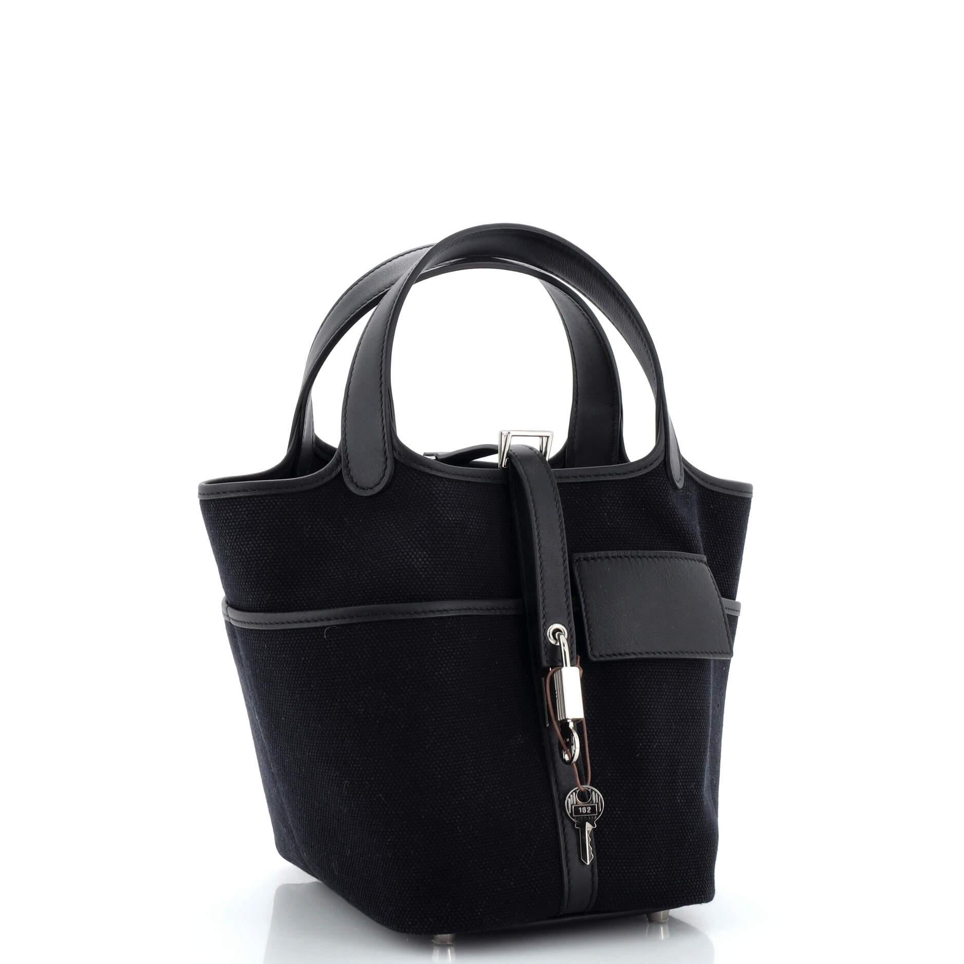 Hermes Cargo Picotin Lock Bag Canvas and Swift PM For Sale at 1stDibs