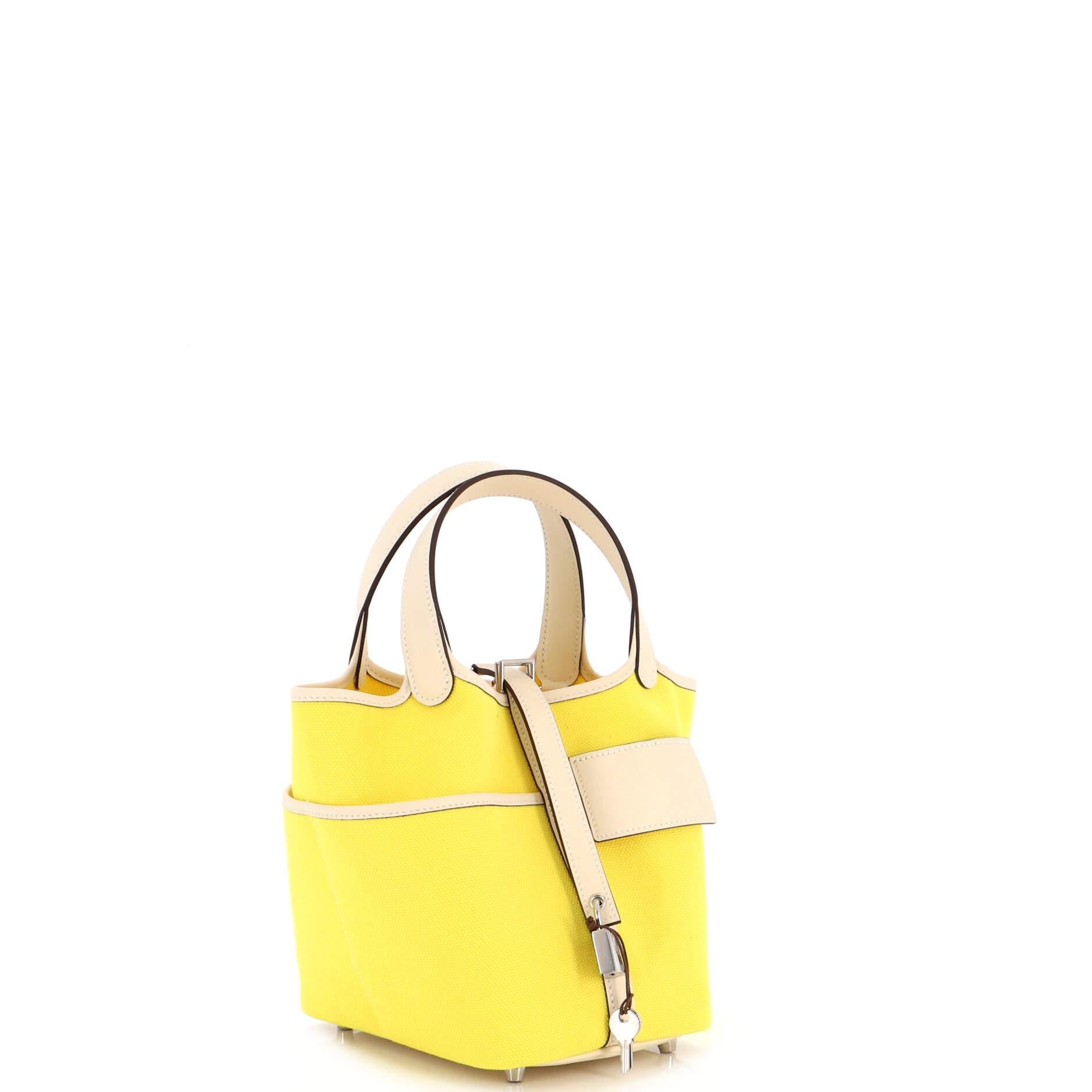 Hermes Cargo Picotin Lock Bag Canvas and Swift PM For Sale at 1stDibs