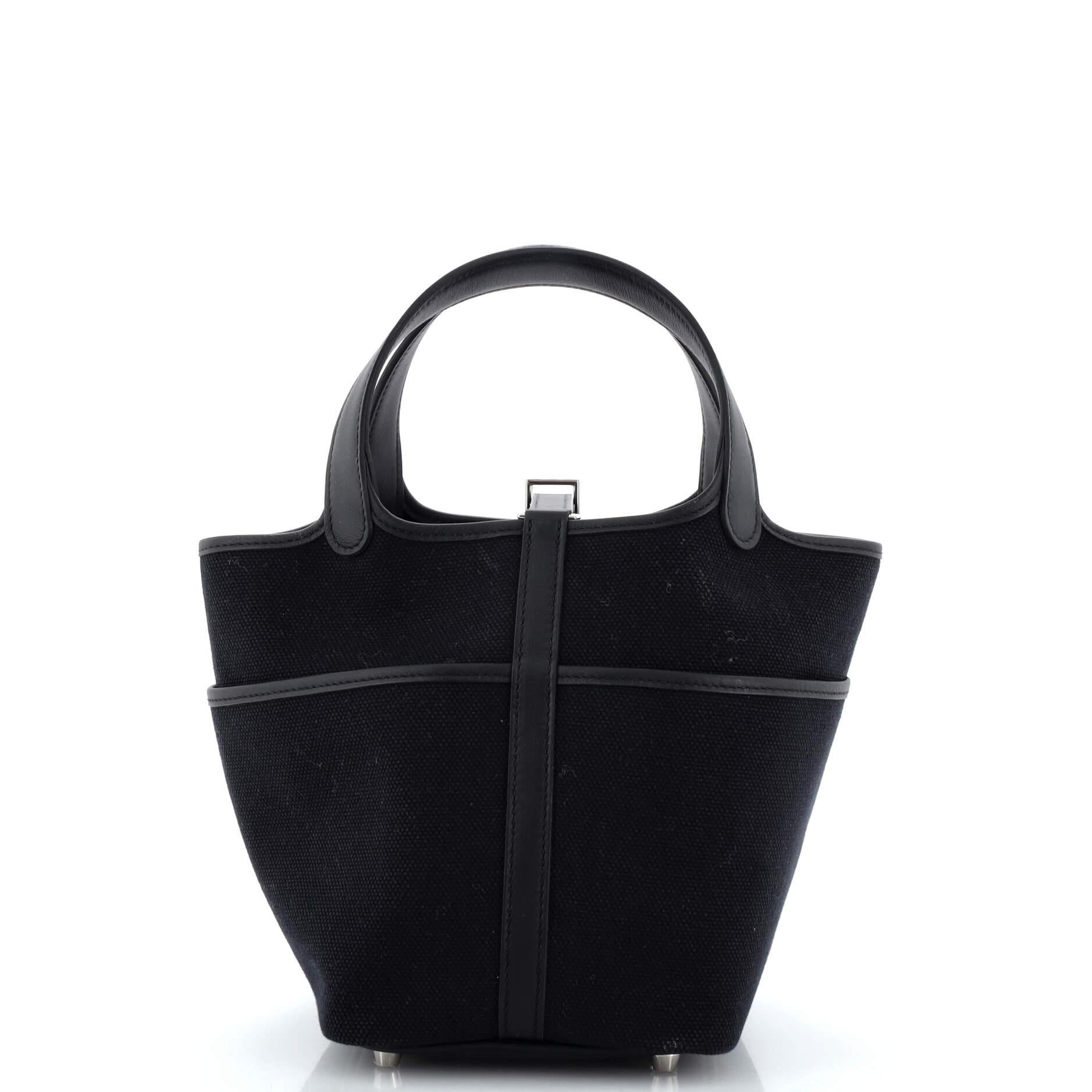 Hermes Cargo Picotin Lock Bag Canvas and Swift PM For Sale at 1stDibs