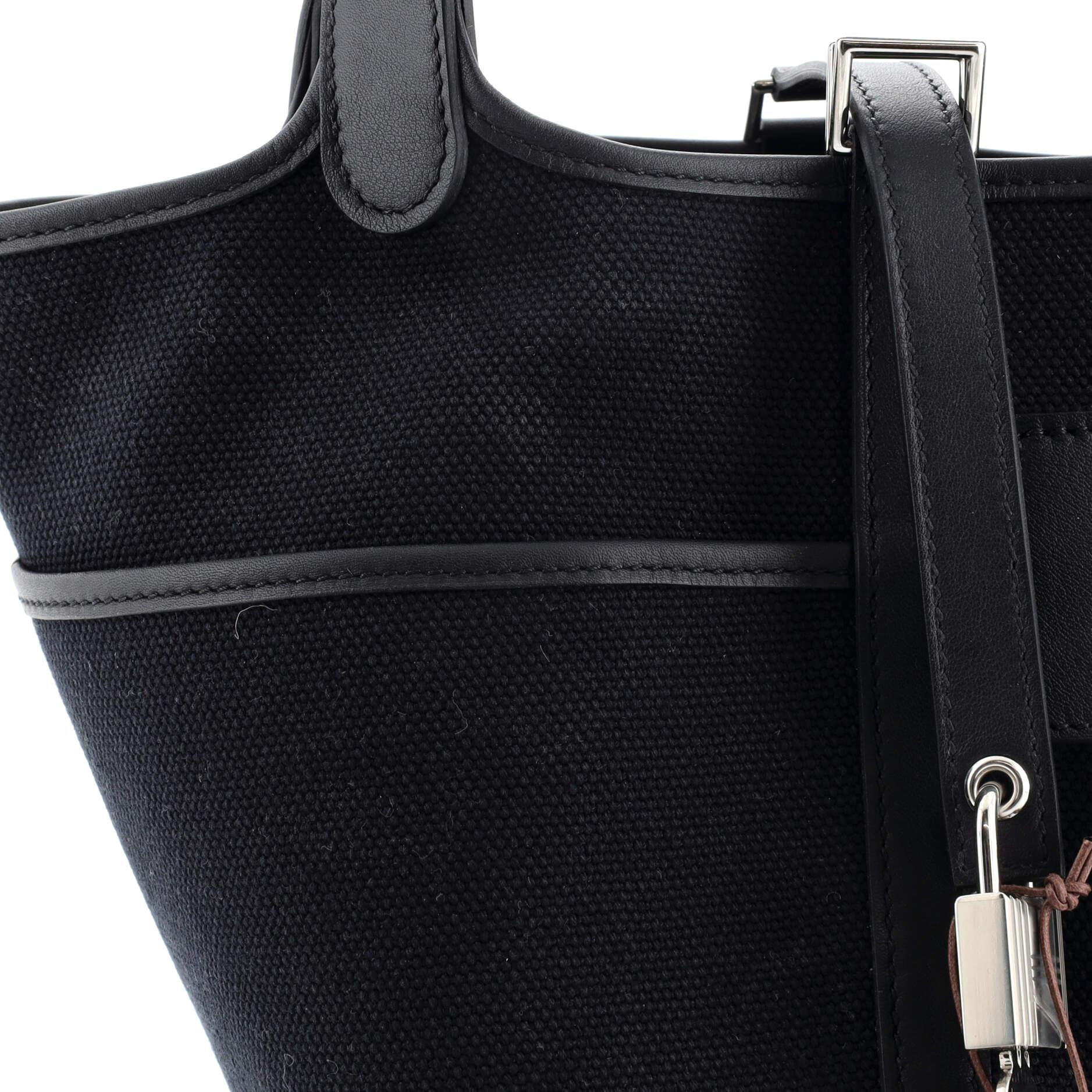 Hermes Cargo Picotin Lock Bag Canvas and Swift PM For Sale at 1stDibs