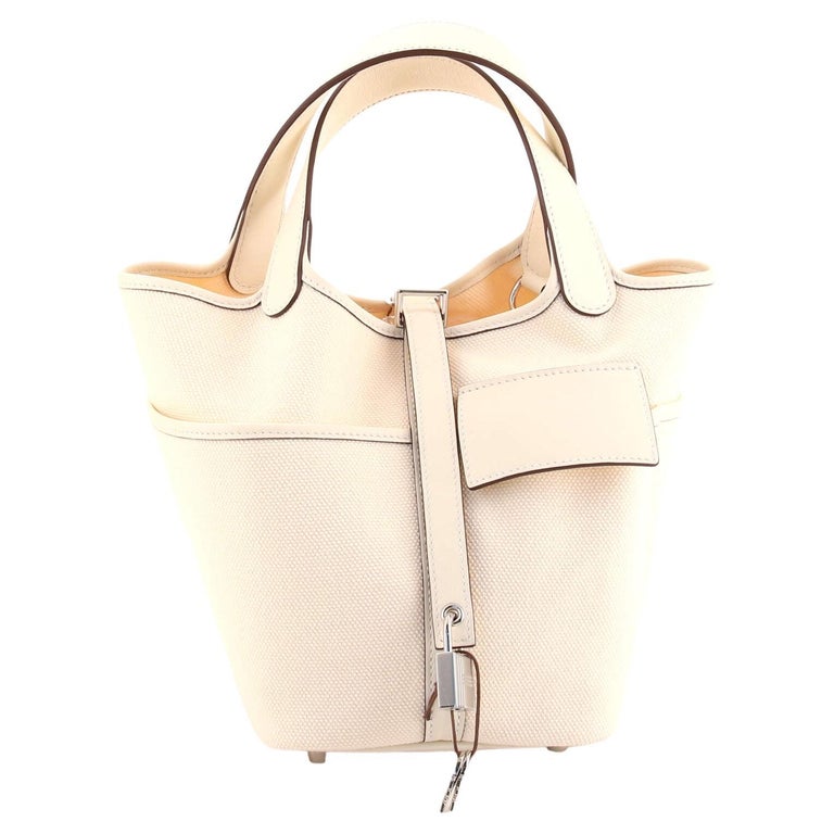 Hermes Cargo Picotin Lock Bag Canvas and Swift PM at 1stDibs