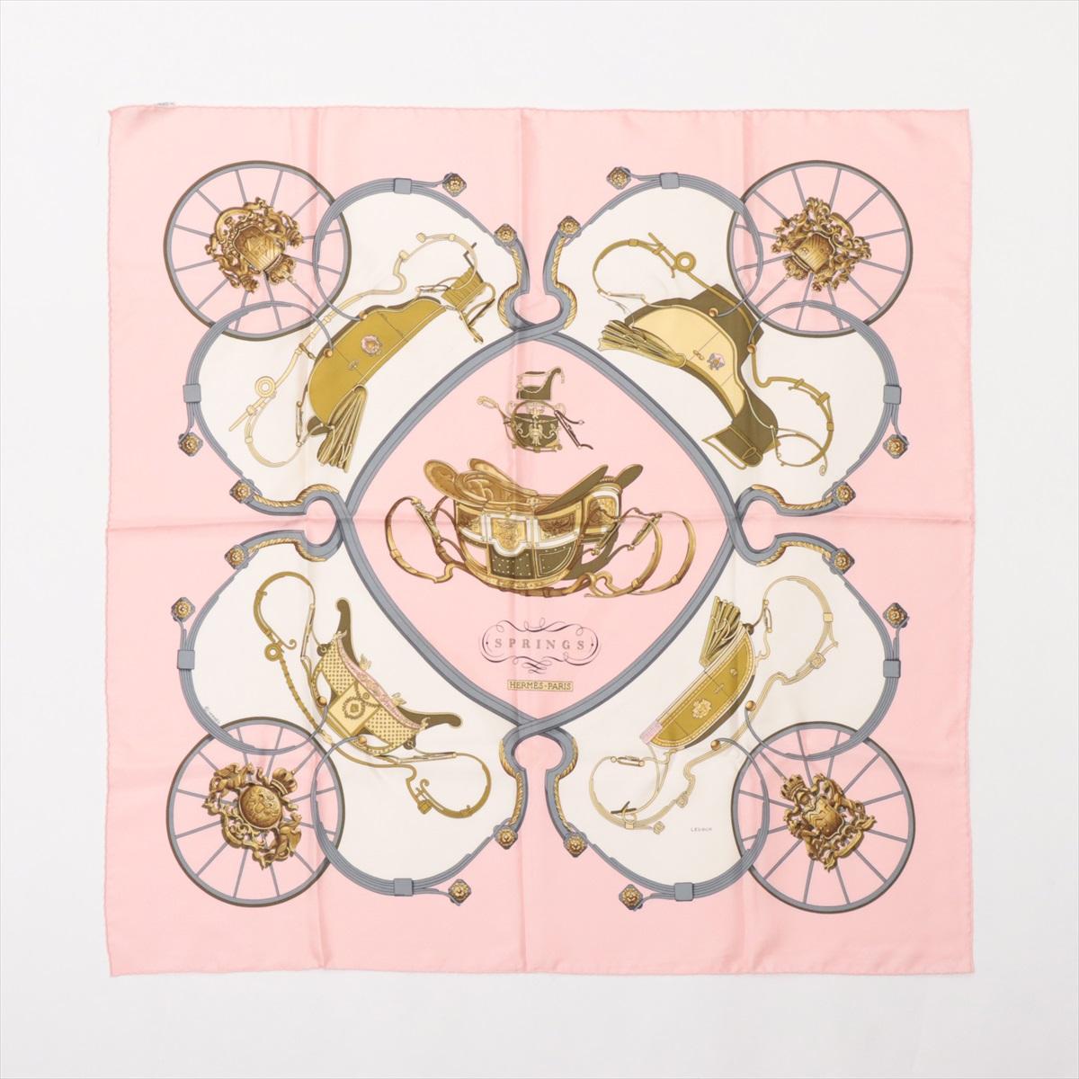 Hermès Carré Springs Silk Scarf Pink For Sale at 1stDibs