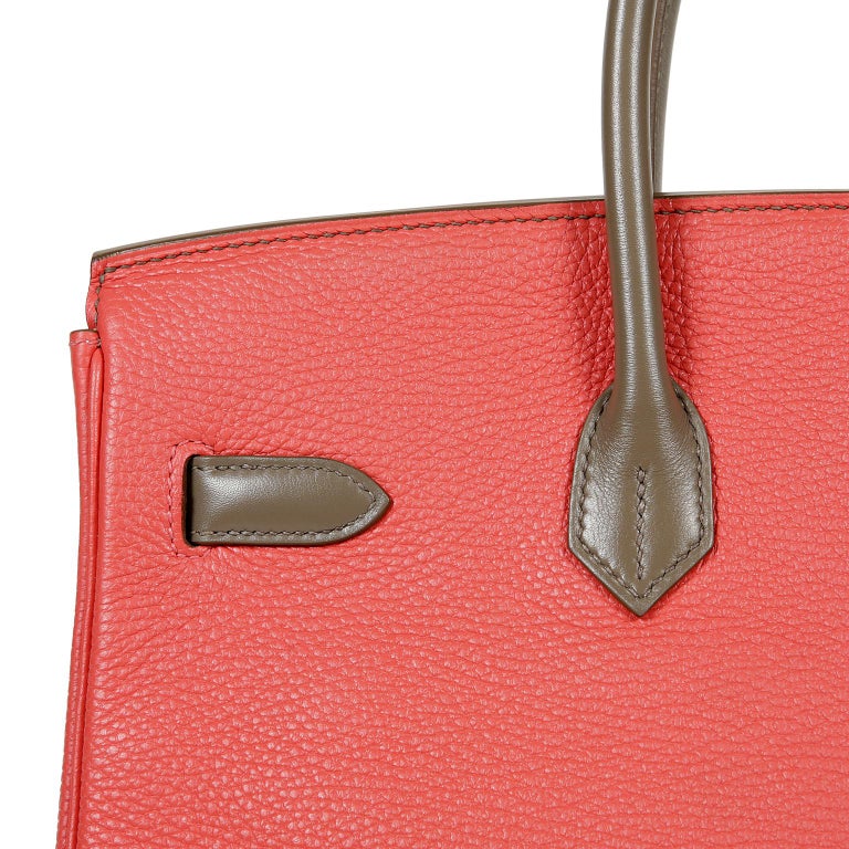 Hermès Cascade Tri Color Etoupe Rose Jaipur Argile 35 cm Clemence Swift ...