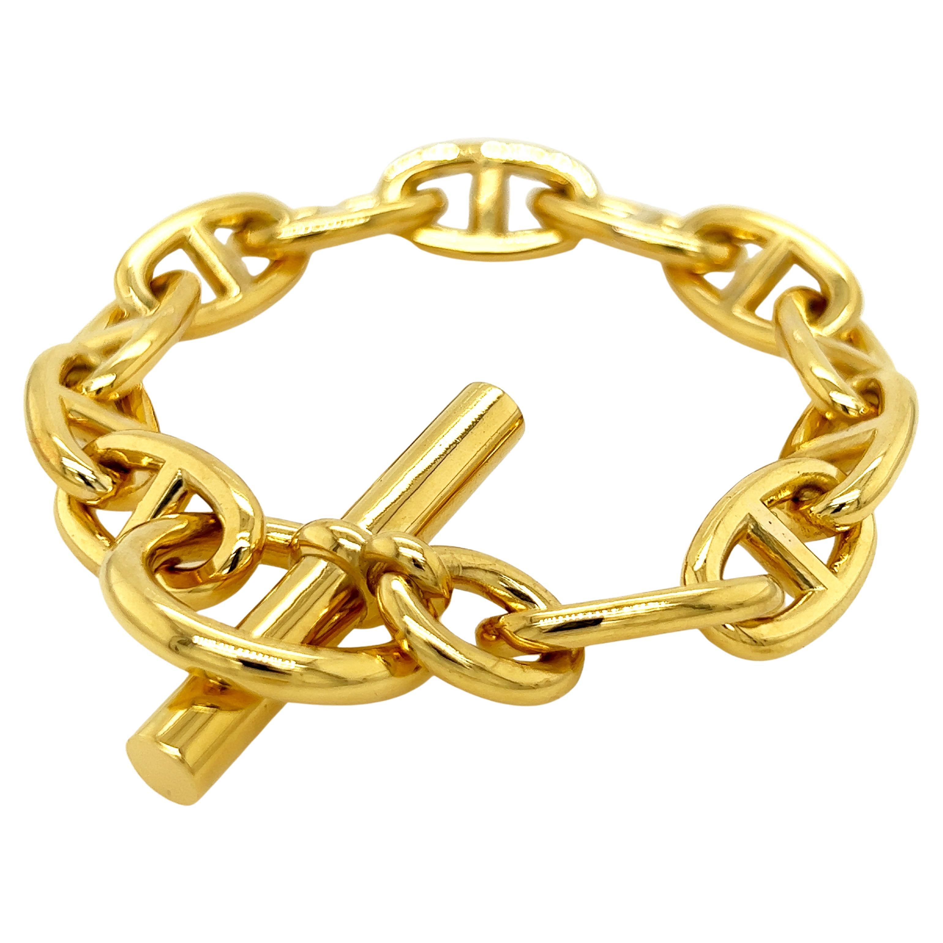 Hermes Chaine D'Ancre Yellow Gold Bracelet at 1stDibs