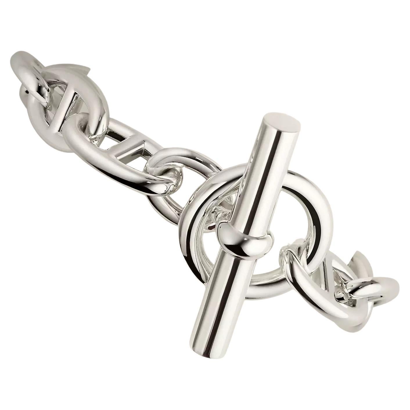 Hermes Sterling Silver Chaine D'Ancre Link Bracelet at 1stDibs