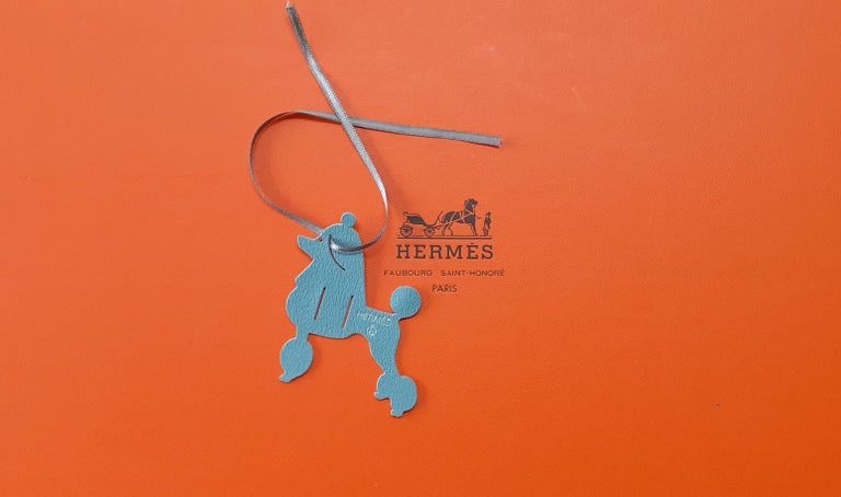 Hermès Charm Caniche Royal Poodle Blue Leather Petit h For Sale at 1stDibs