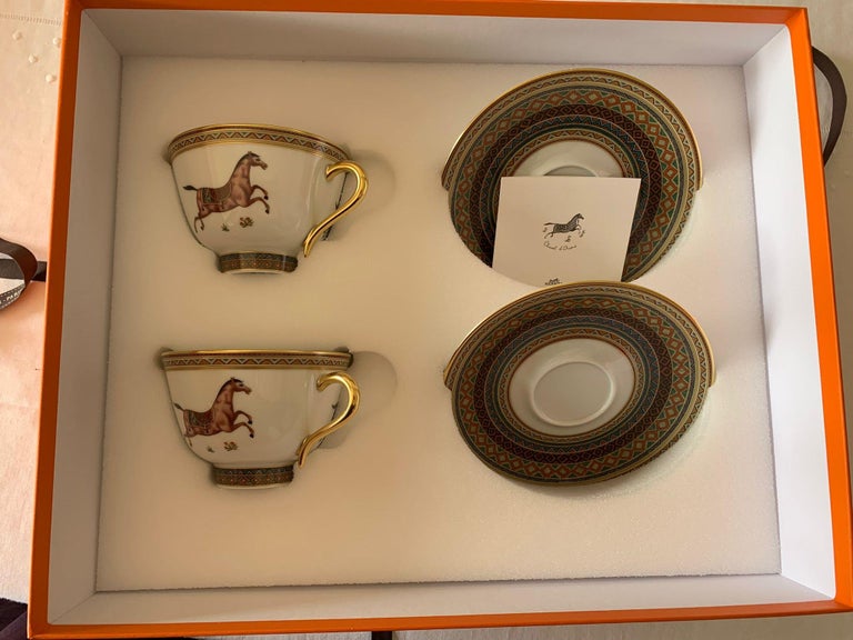 Hermes Cheval d'Orient tea cup and saucer Porcelain sets of two For ...