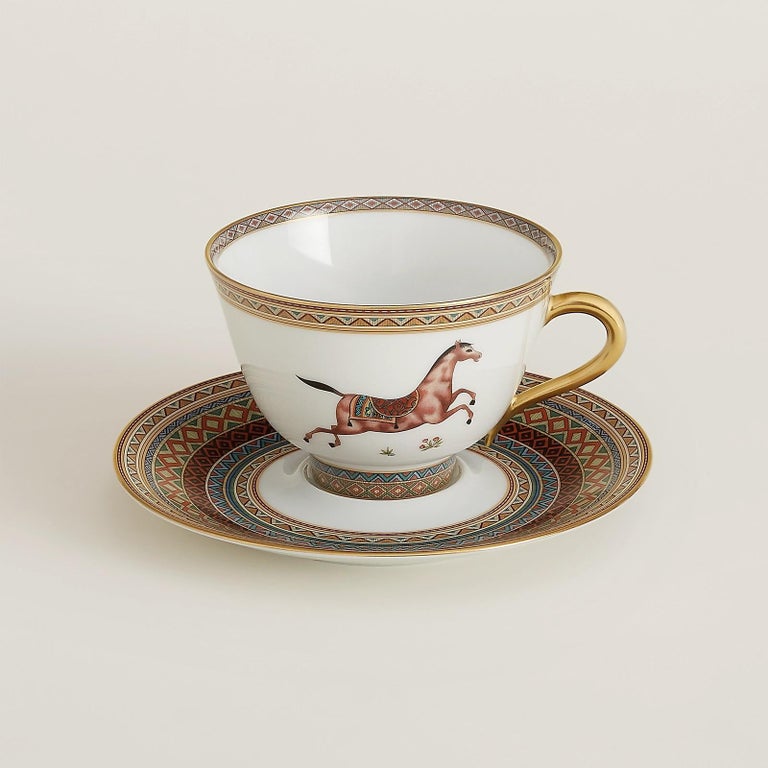 Hermes Cheval d'Orient tea cup and saucer Porcelain sets of two For ...