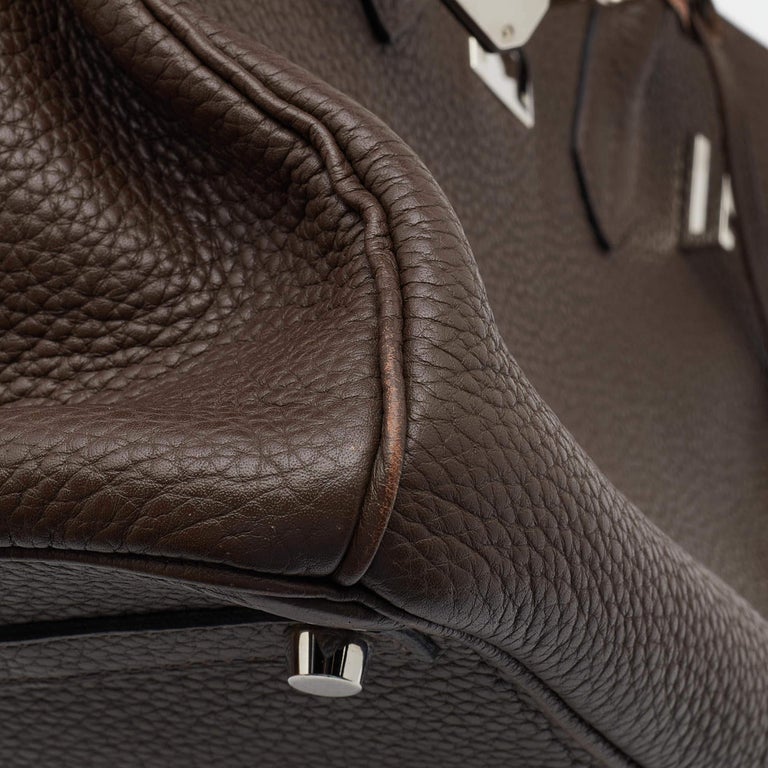 Hermes Chocolat Taurillon Clemence Leather Palladium Finish Birkin 30 ...