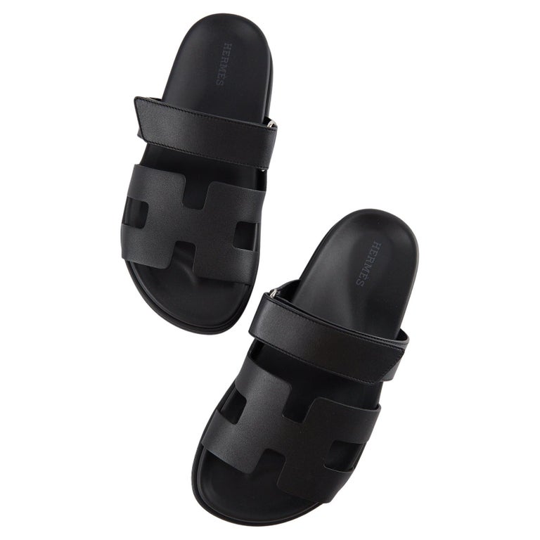 HERMÈS CHYPRE SANDAL Black - Size 36 For Sale at 1stDibs
