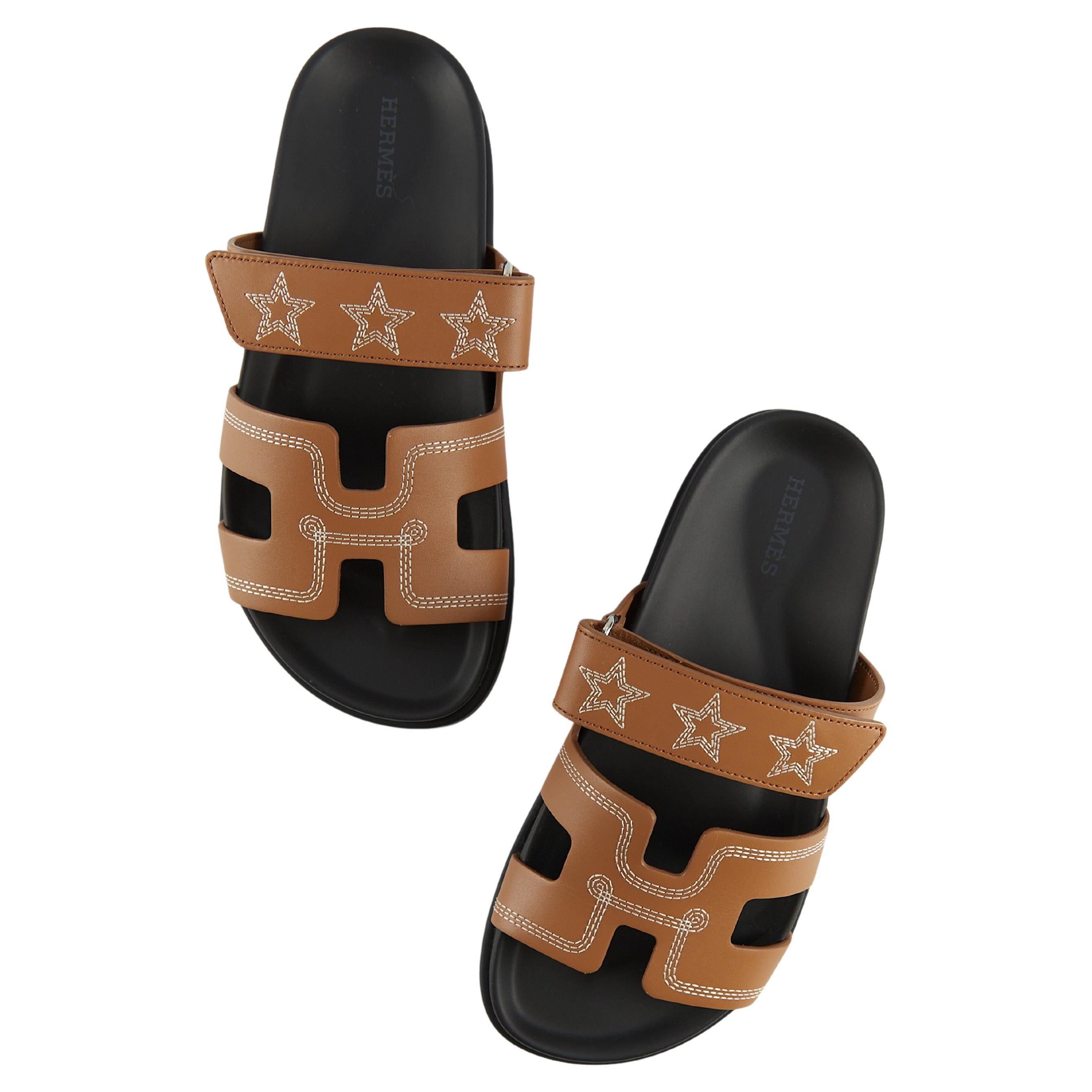 SANDALIA HERMÈS CHYPRE STAR Natural - Talla 38 en venta en 1stDibs