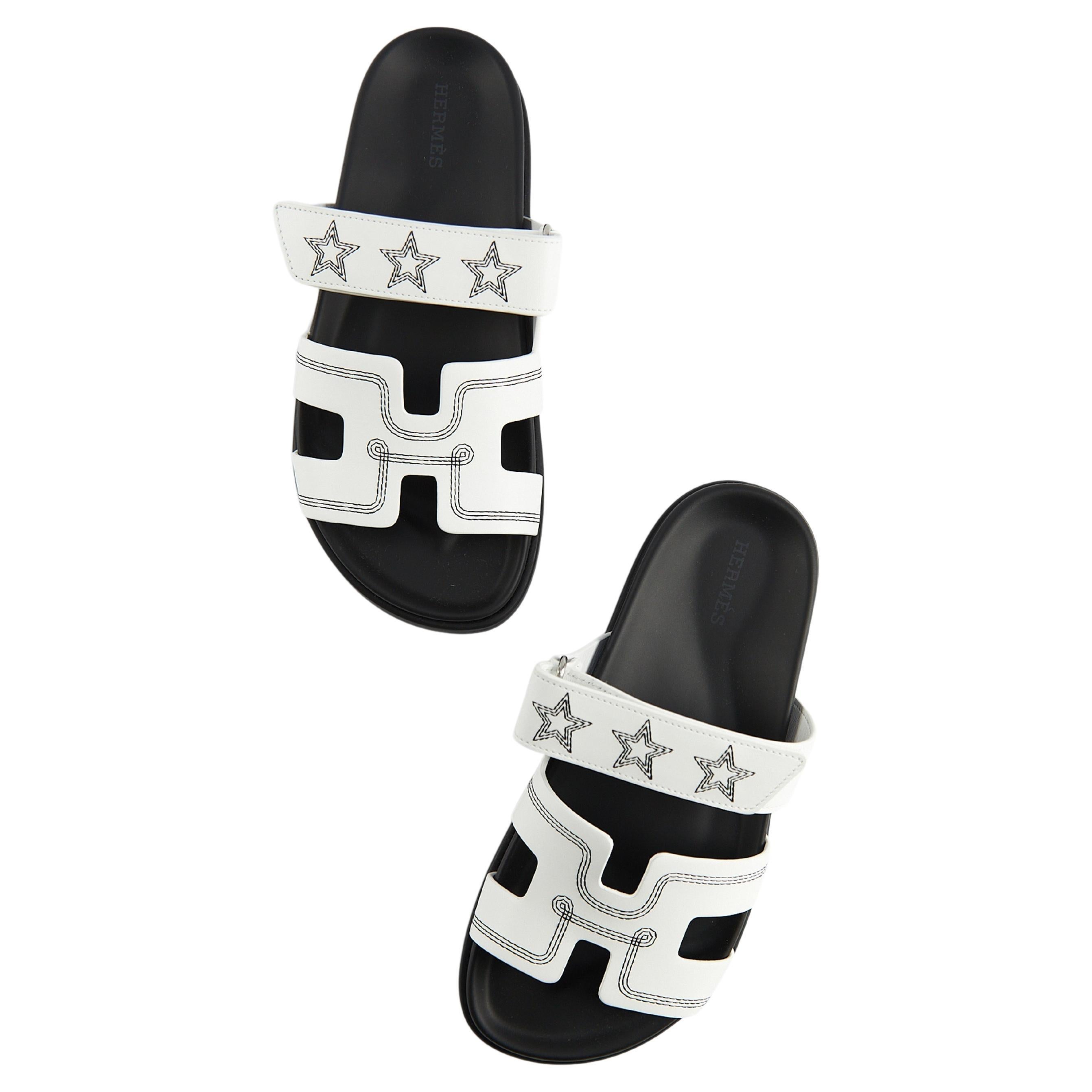 HERMÈS CHYPRE STAR SANDAL White - Size 39 For Sale at 1stDibs