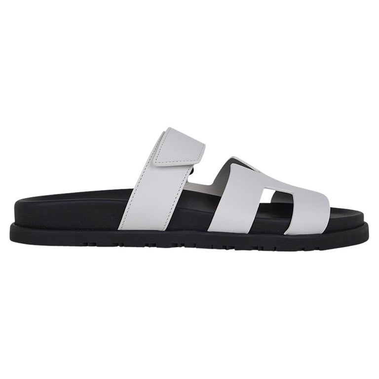 Hermes Chypre White Calfskin Sandal 39 / 9 9 at 1stDibs