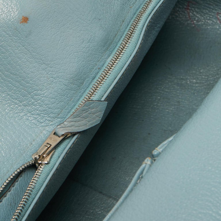 Hermes Ciel Taurillon Clemence Leather Palladium Finish Jypsiere 34 Bag ...