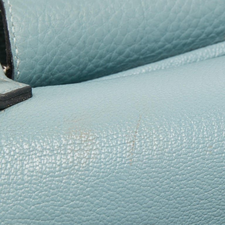 Hermes Ciel Taurillon Clemence Leather Palladium Finish Jypsiere 34 Bag ...