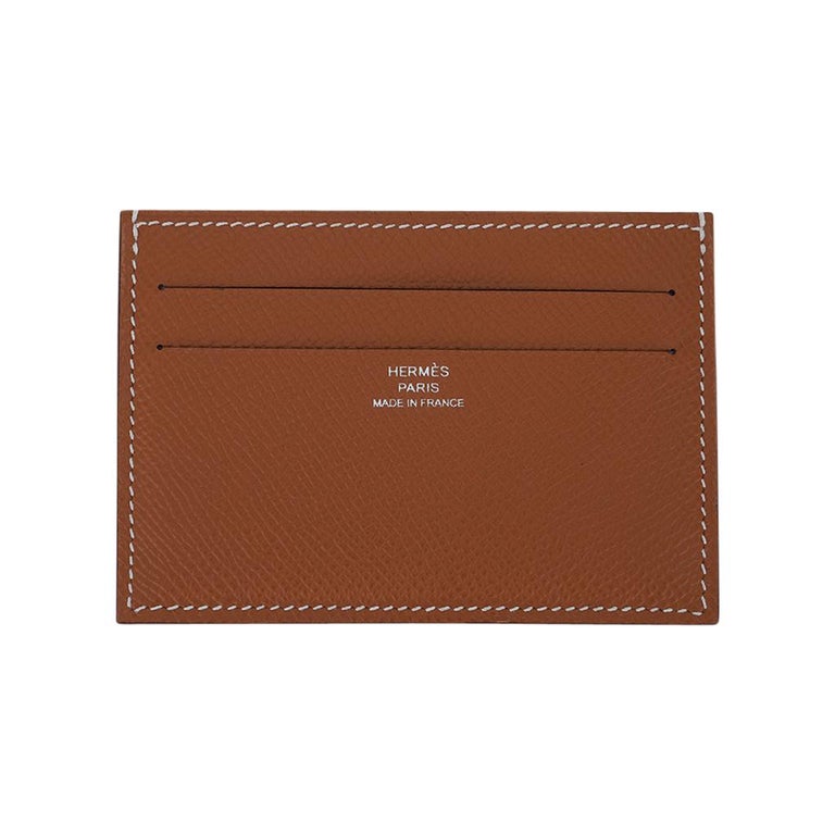 Hermes Citizen Twill Card Holder Gold H Chavel Au Bar Epsom For Sale at ...