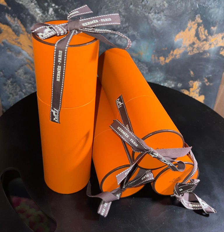 Hermès Classic Orange Box Set of 4, Round Column, Hermès Ribbons ...