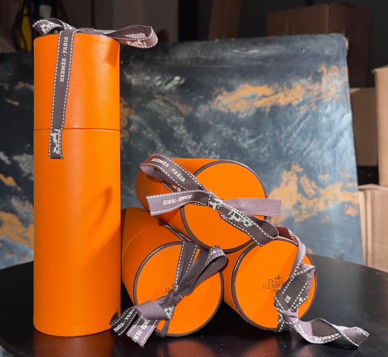 Hermès Classic Orange Box Set of 4, Round Column, Hermès Ribbons ...