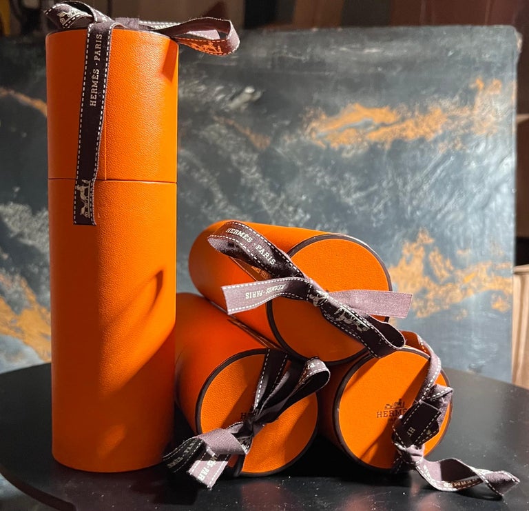 Hermès Classic Orange Box Set of 4, Round Column, Hermès Ribbons ...
