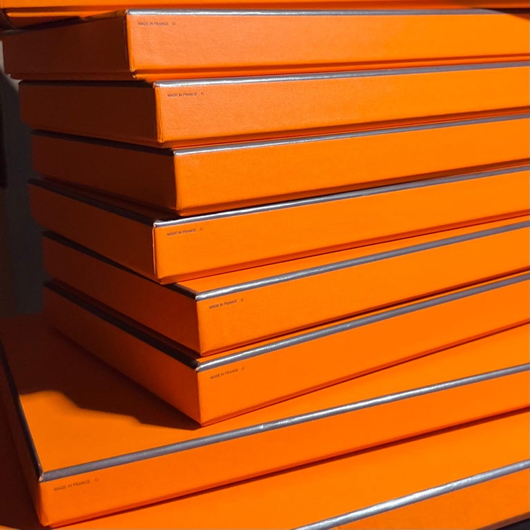 Hermès Classic Orange Rectangular Box Set of 9, with Hermès Ribbons ...