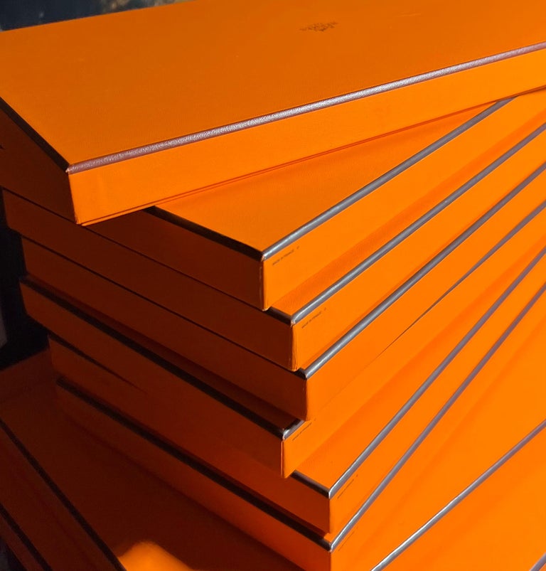 Hermès Classic Orange Rectangular Box Set of 9, with Hermès Ribbons ...