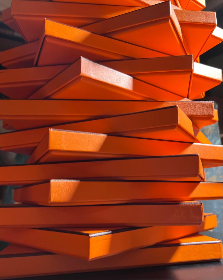 Hermès Classic Orange Square Box Set of 17 with Hermès Ribbons, France ...