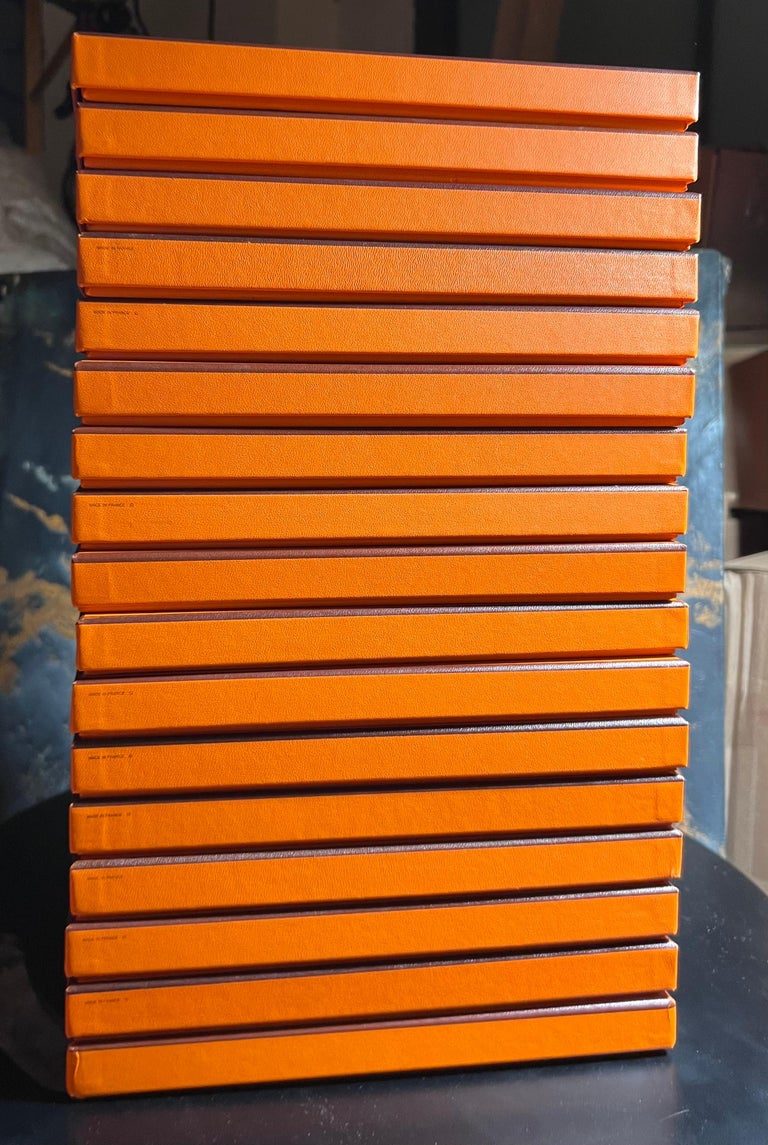 Hermès Classic Orange Square Box Set of 17 with Hermès Ribbons, France ...